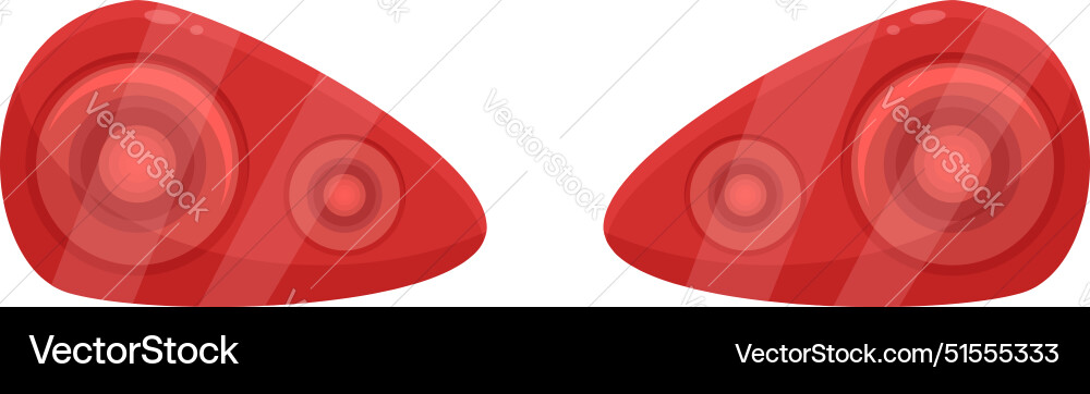 Red car tail lights shining brightly on white Vector Image