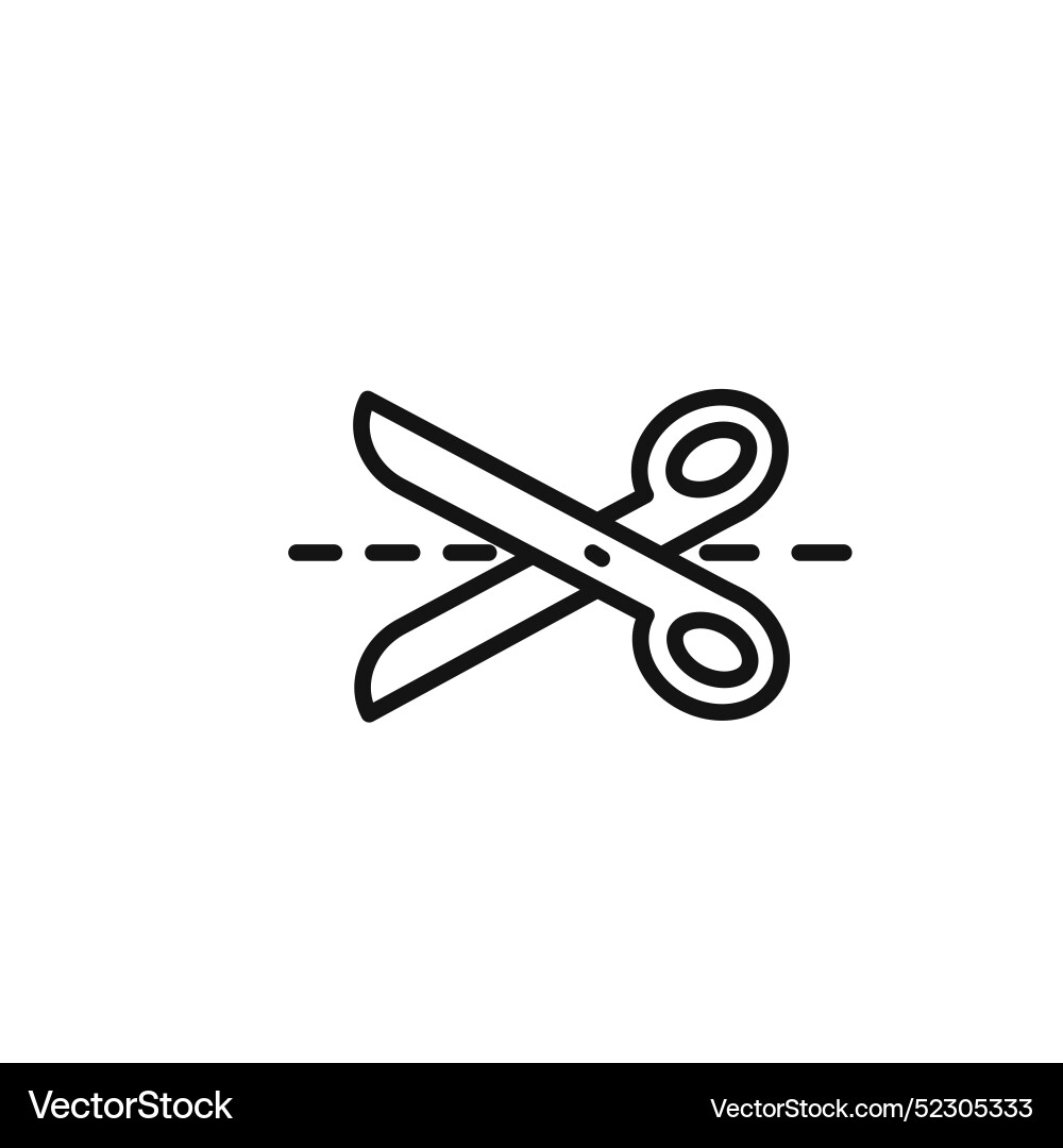 Scissors trim cut icon outline collection Vector Image