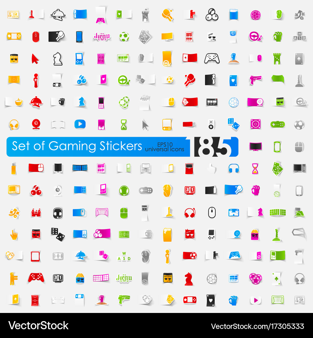 Set of gaming stickers Royalty Free Vector Image
