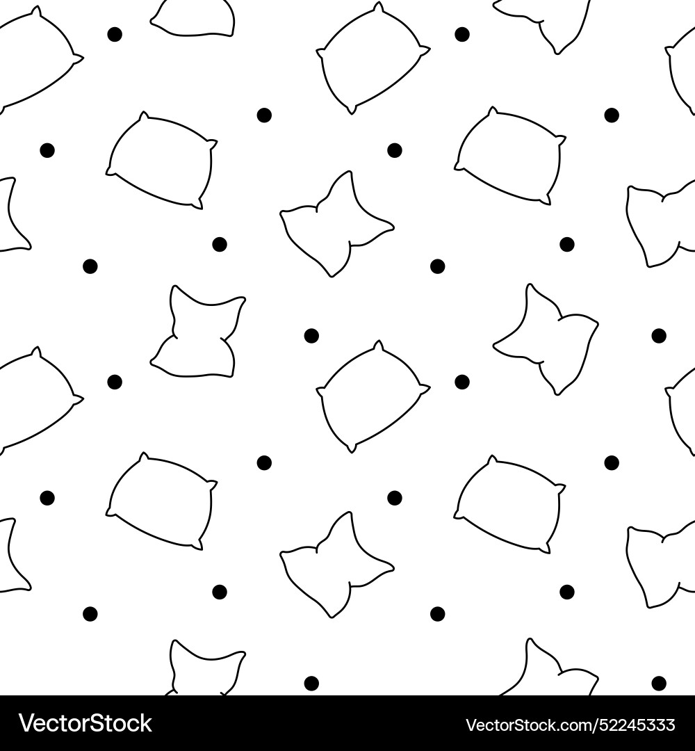 Sleeping pillow with decorative seamless pattern Vector Image