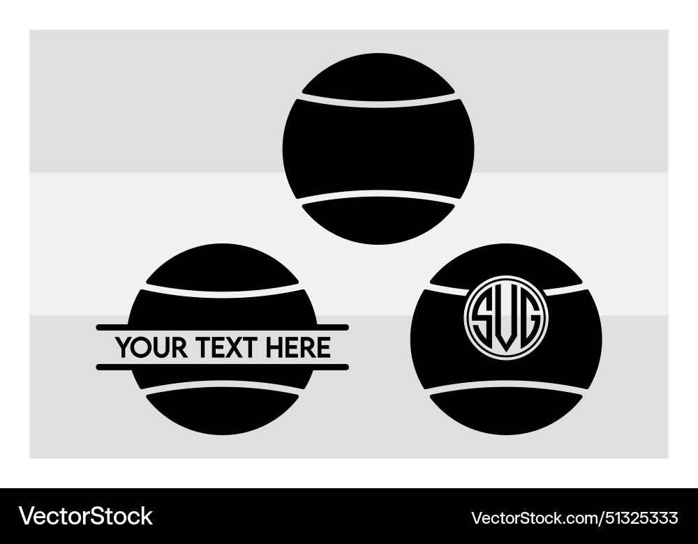 Tennis ball svg silhouette monogram Royalty Free Vector