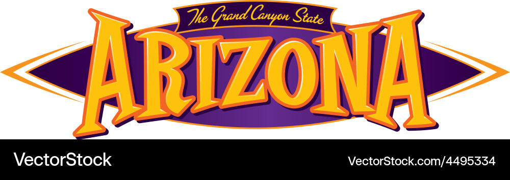 Arizona the grand canyon state Royalty Free Vector Image
