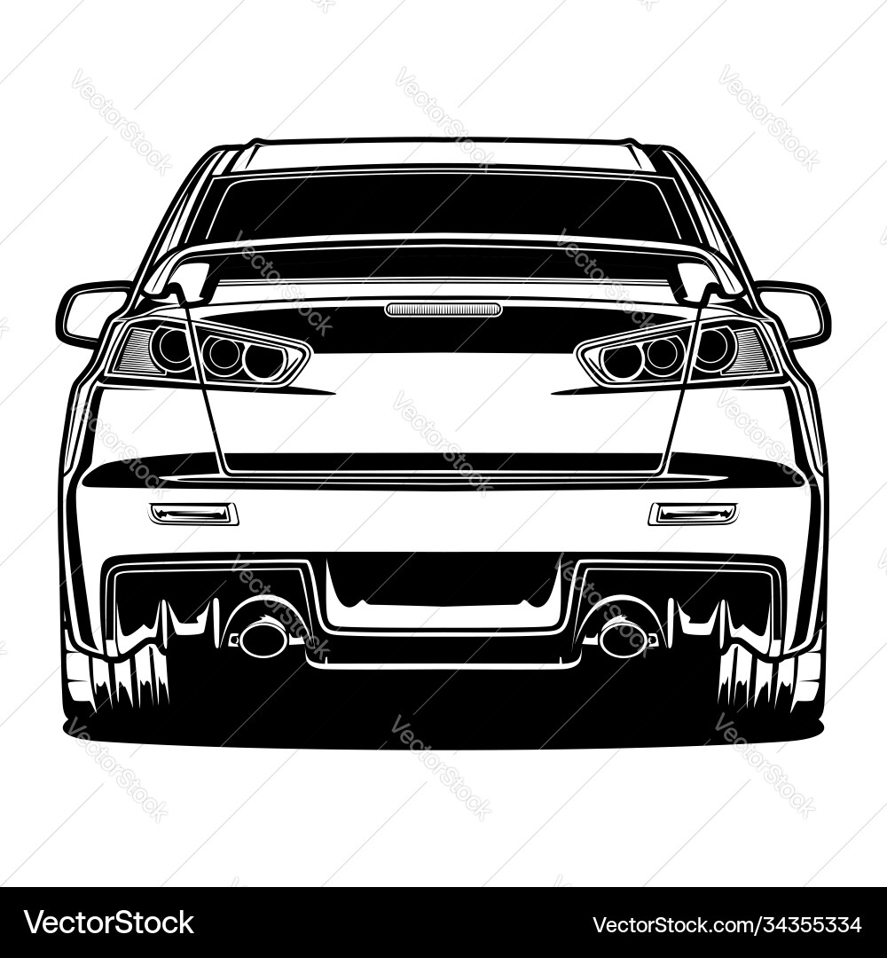 Black and white car Royalty Free Vector Image - VectorStock