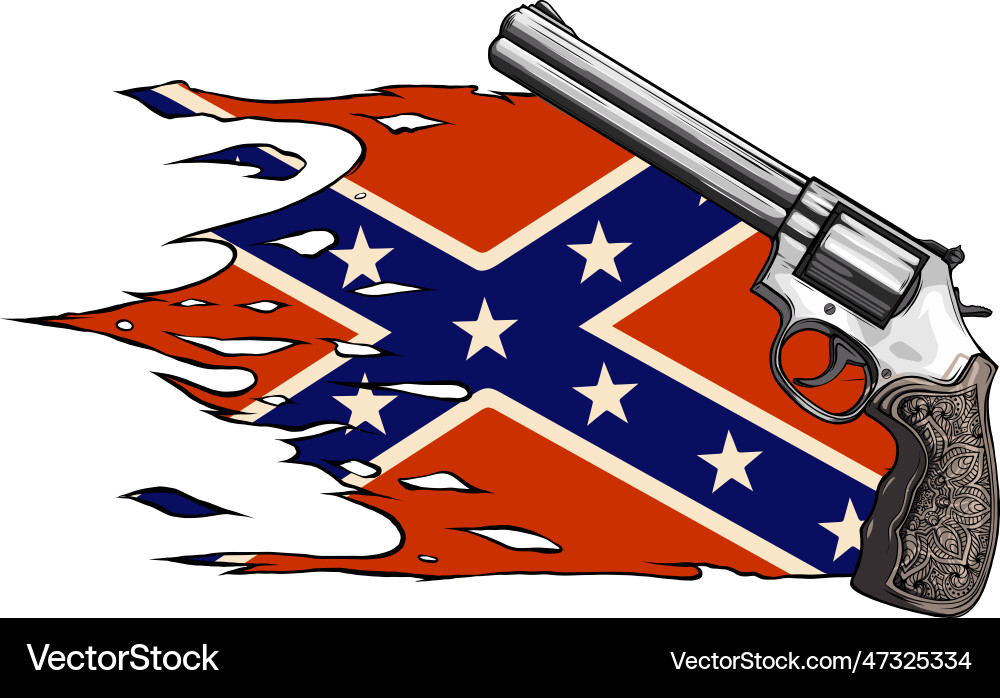 Confederate Flag Gun Royalty Free Vector Image