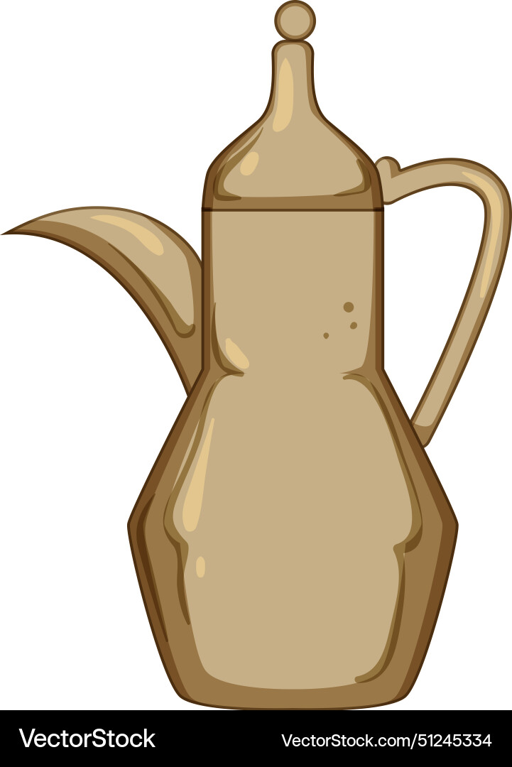 Cup arabic tea pot cartoon Royalty Free Vector Image