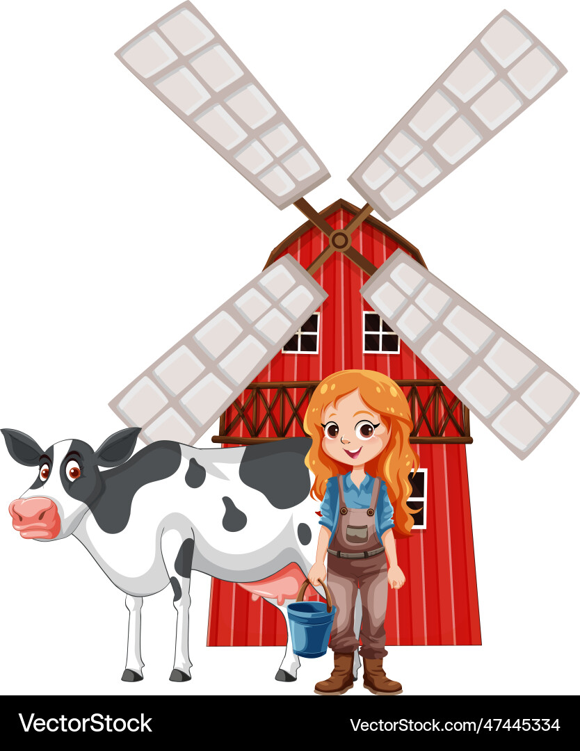 Cute farmer cartoon character Royalty Free Vector Image