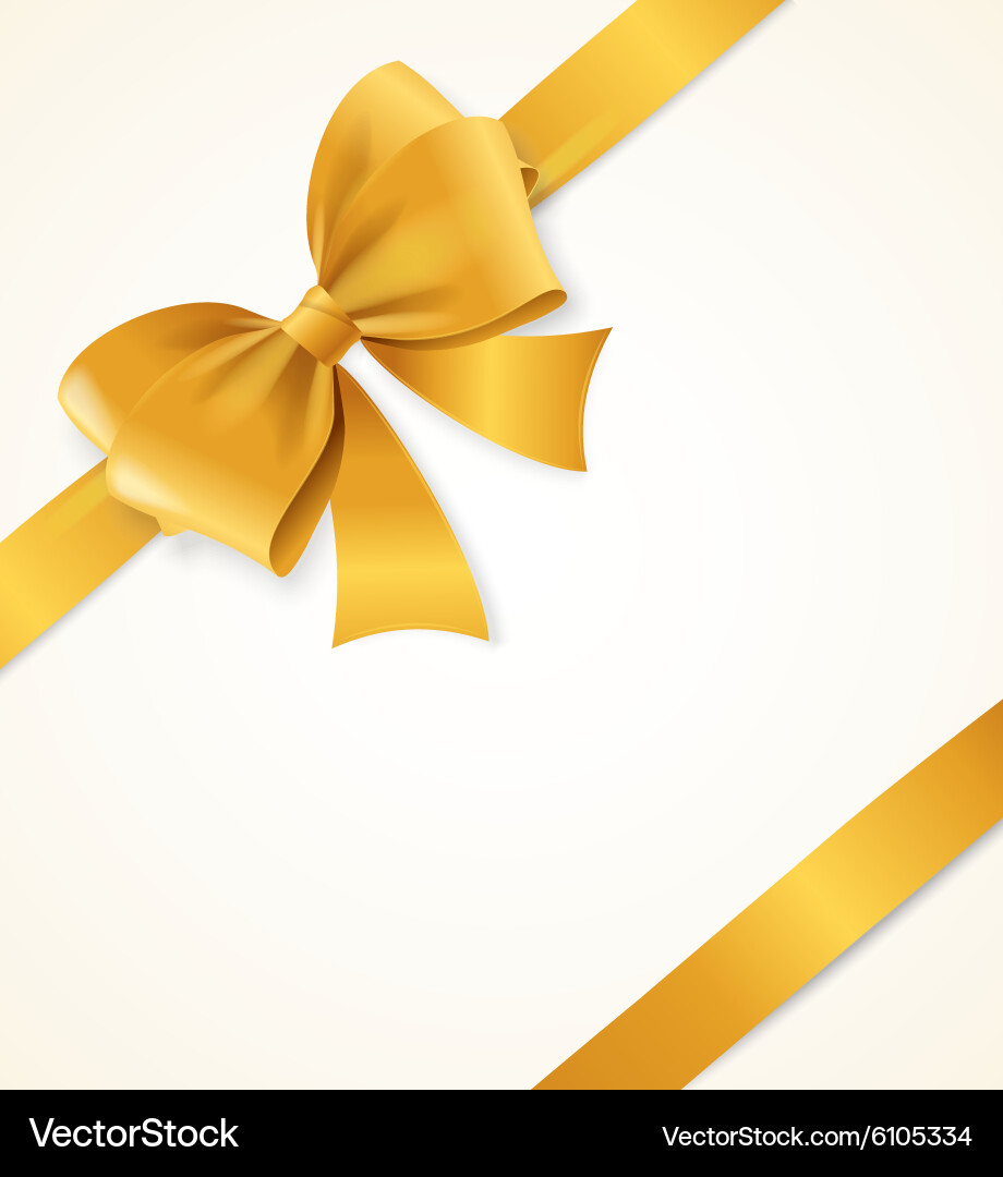 Gold satin ribbon Royalty Free Vector Image - VectorStock