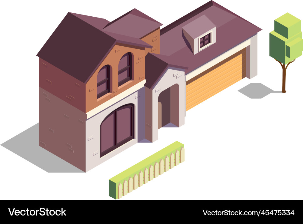 Isometric residential building Royalty Free Vector Image