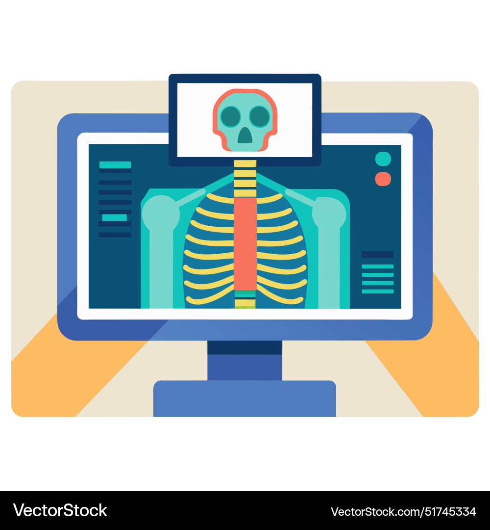 Radiography flat on white background Royalty Free Vector