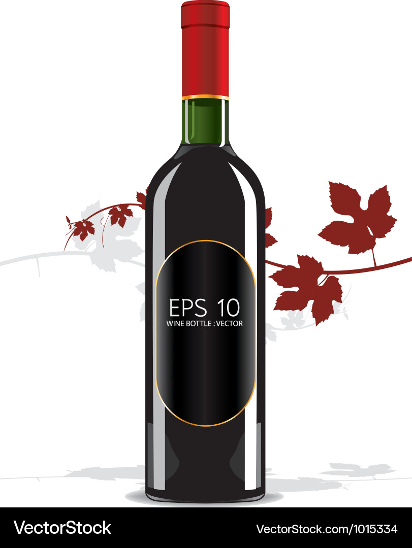 Red Wine Bottle Royalty Free Vector Image - VectorStock
