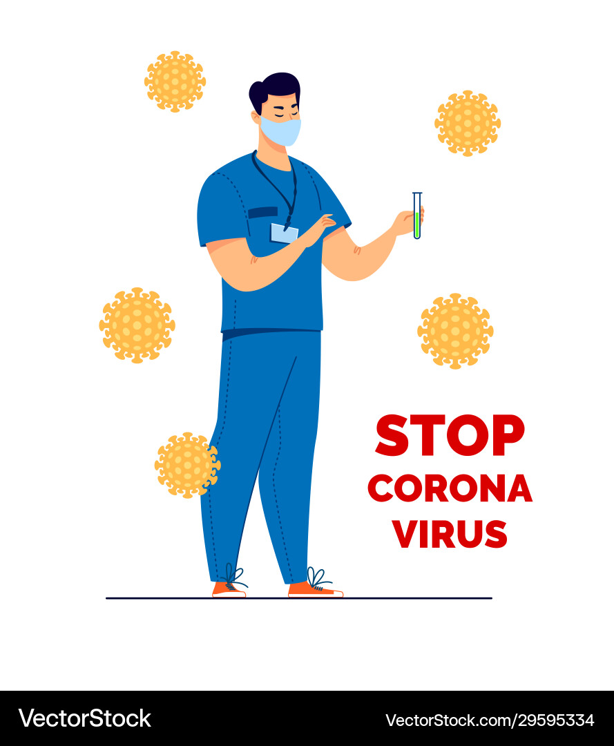 Vaccine flat cartoon Royalty Free Vector Image