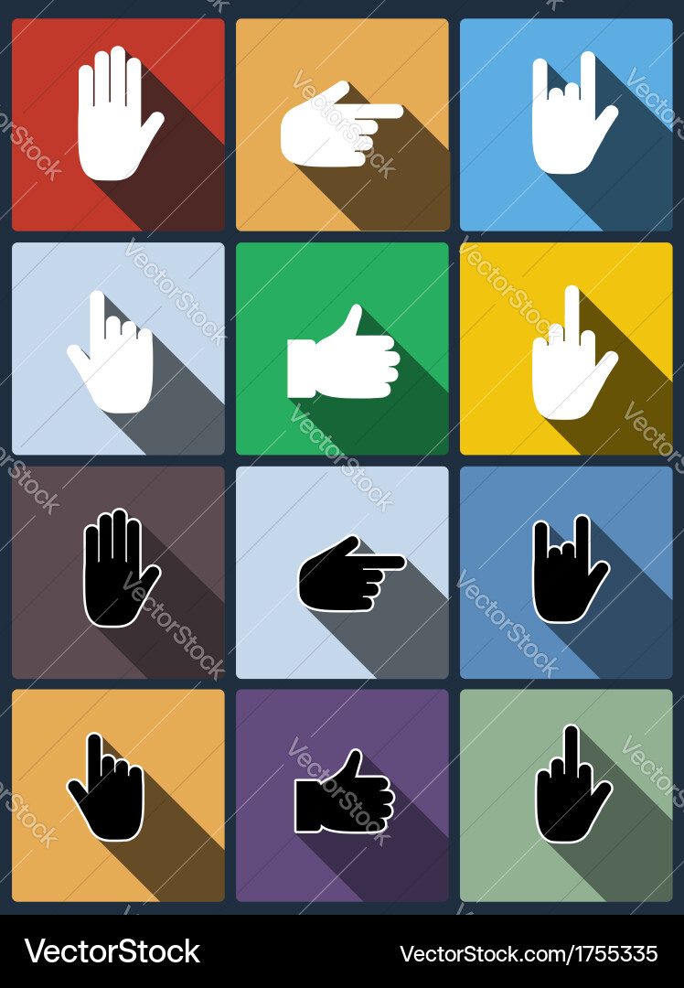 Hand icon set Royalty Free Vector Image - VectorStock