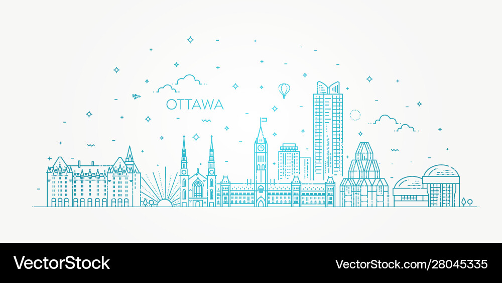 Ottawa city skyline Royalty Free Vector Image - VectorStock