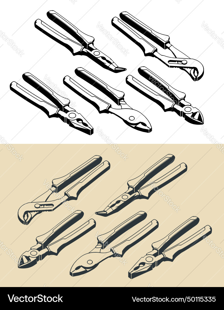 Pliers set Royalty Free Vector Image - VectorStock