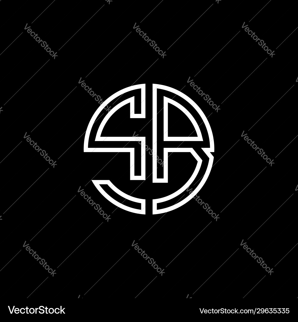 SB Monogram Circle Logo Royalty Free Vector Image