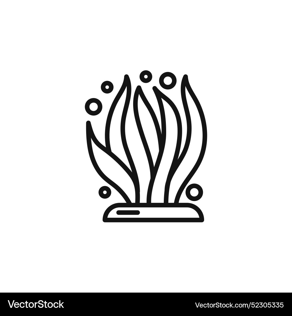 Seaweed icon outline collection in black Vector Image