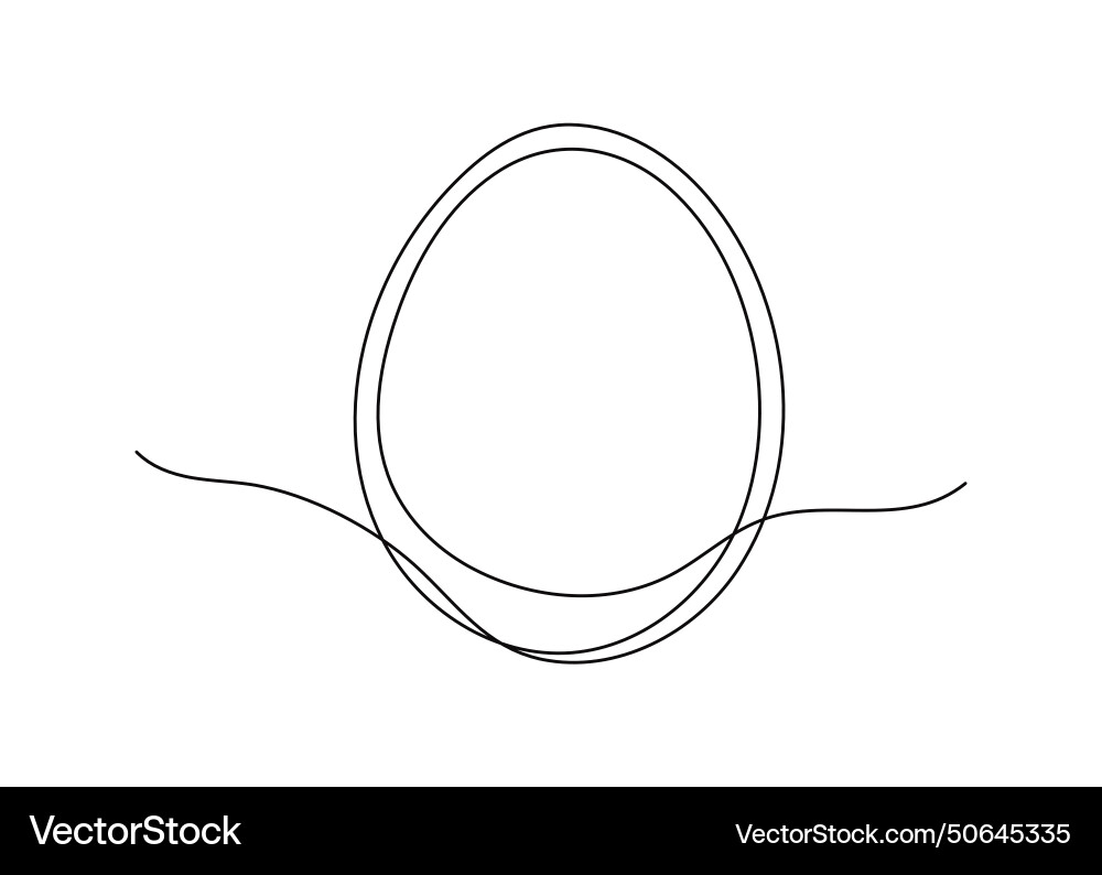 Simple hand drawn egg-shaped of outline art Vector Image
