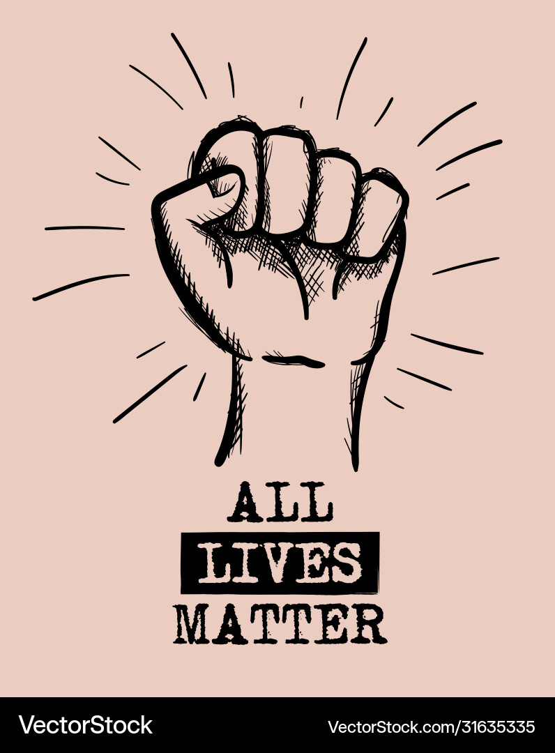 Strong Fist: Equality Matters Royalty Free Vector Image