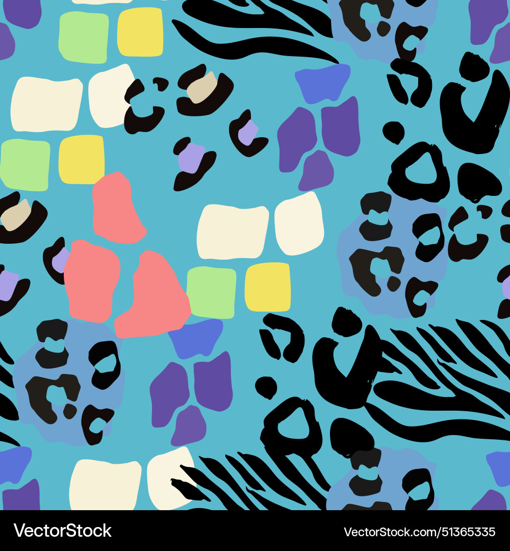 Textile art featuring colorful leopard print Vector Image