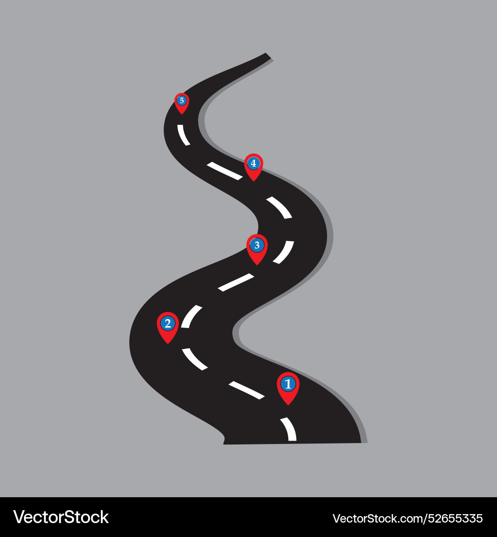 Winding road infographic concept Royalty Free Vector Image