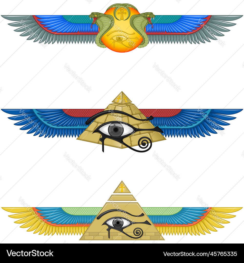 Winged symbol of ancient egypt Royalty Free Vector Image