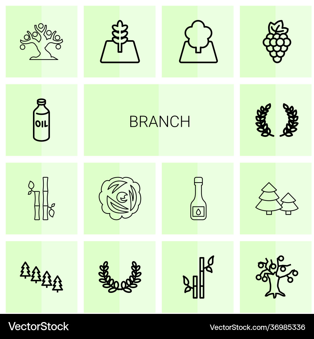 14 branch icons Royalty Free Vector Image - VectorStock