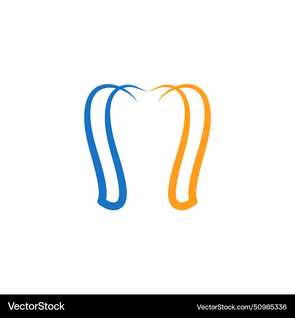 Abstract tooth symbol logo dentist icon Royalty Free Vector