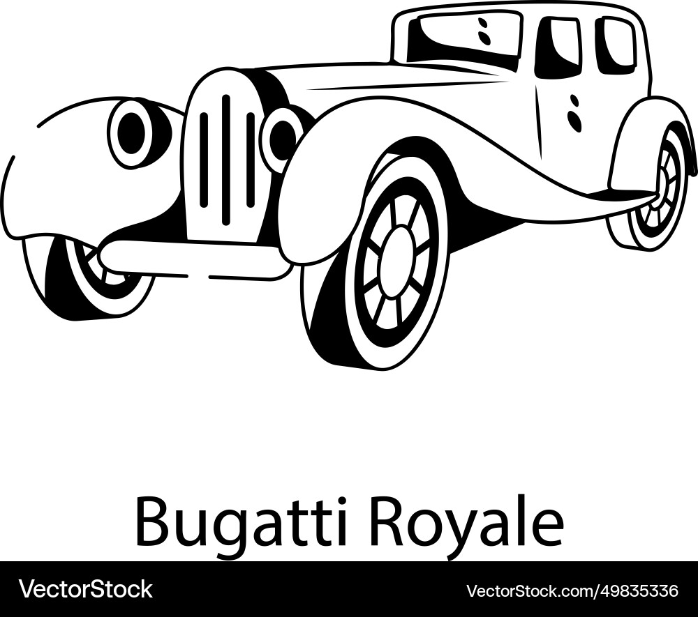Bugatti Royale Car Icon Royalty Free Vector Image
