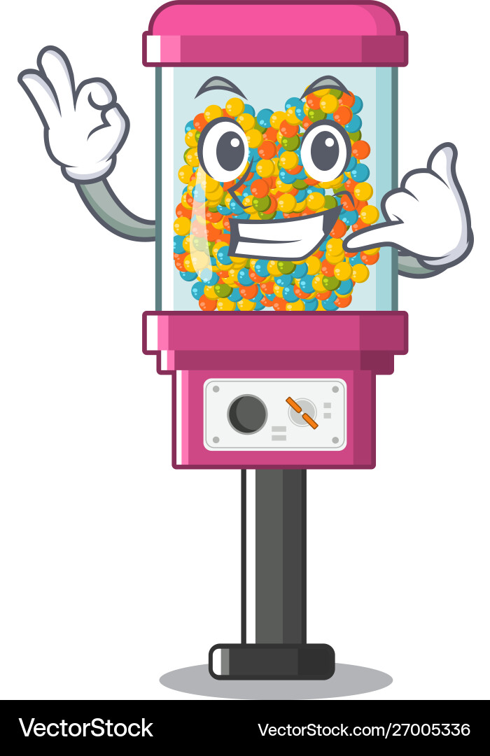 Rufen Sie mich Candy Automat auf Cartoon Vektorbild