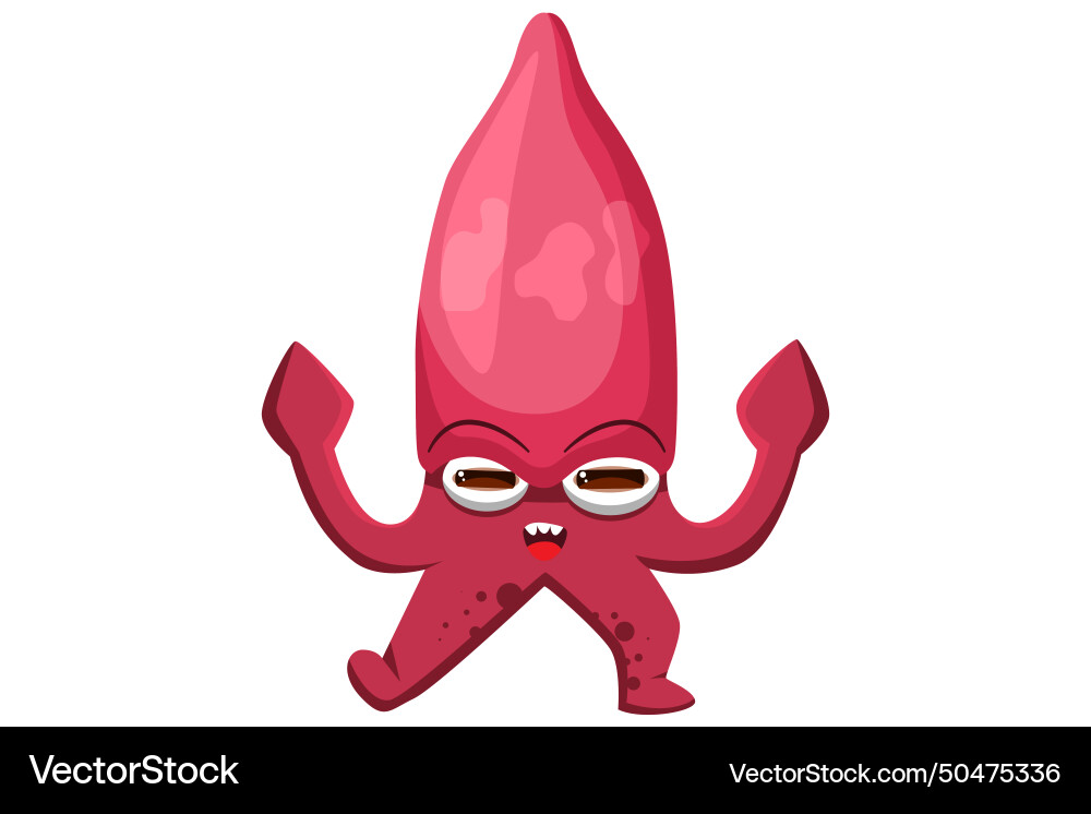 Cute squid character design Royalty Free Vector Image