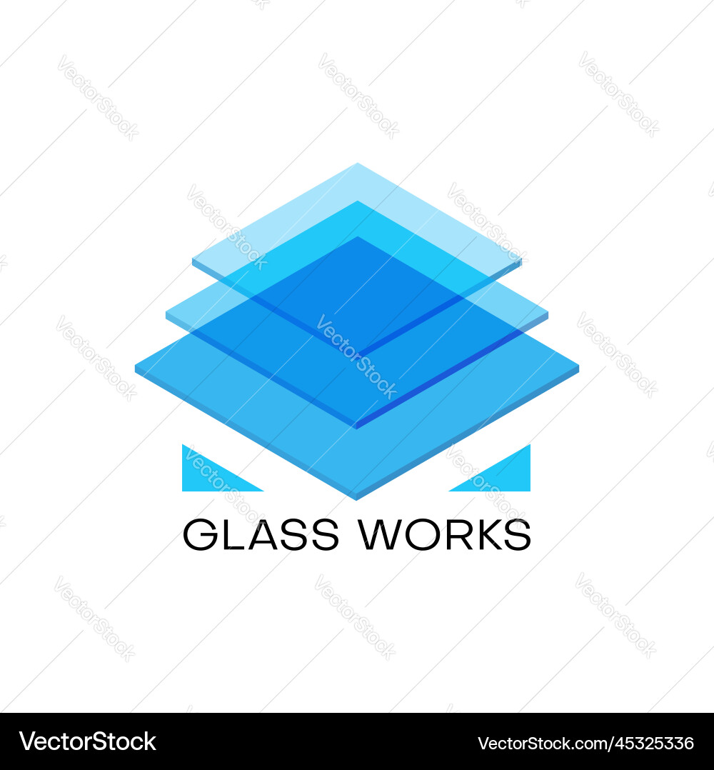 Glass works icon window production technology Vector Image