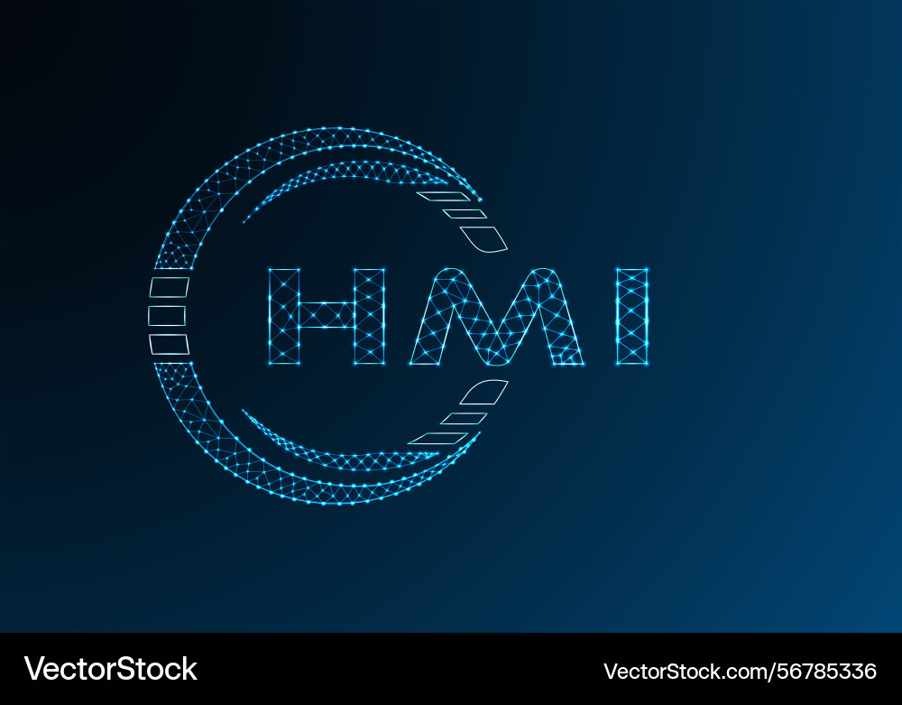 Hmi low poly letter logo design lower Royalty Free Vector