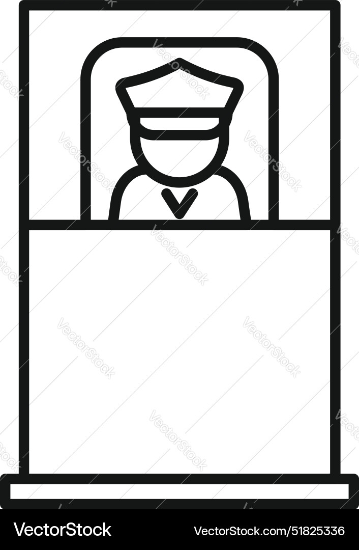 Police officer standing inside checkpoint booth Vector Image