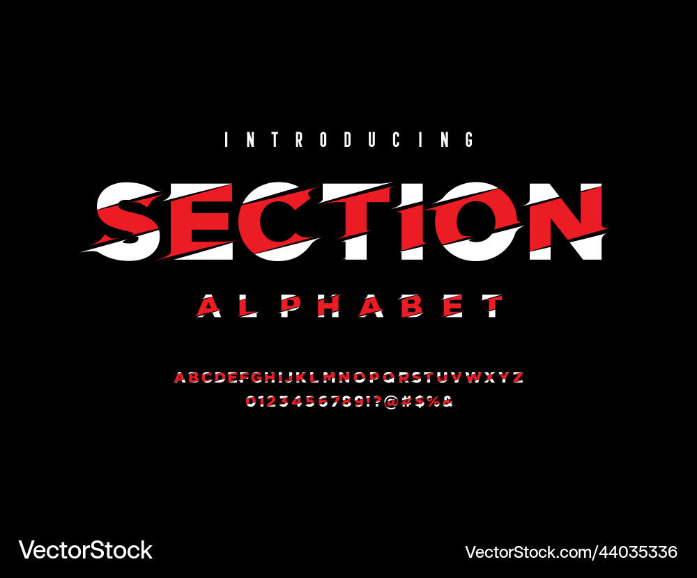 Slice font Royalty Free Vector Image - VectorStock