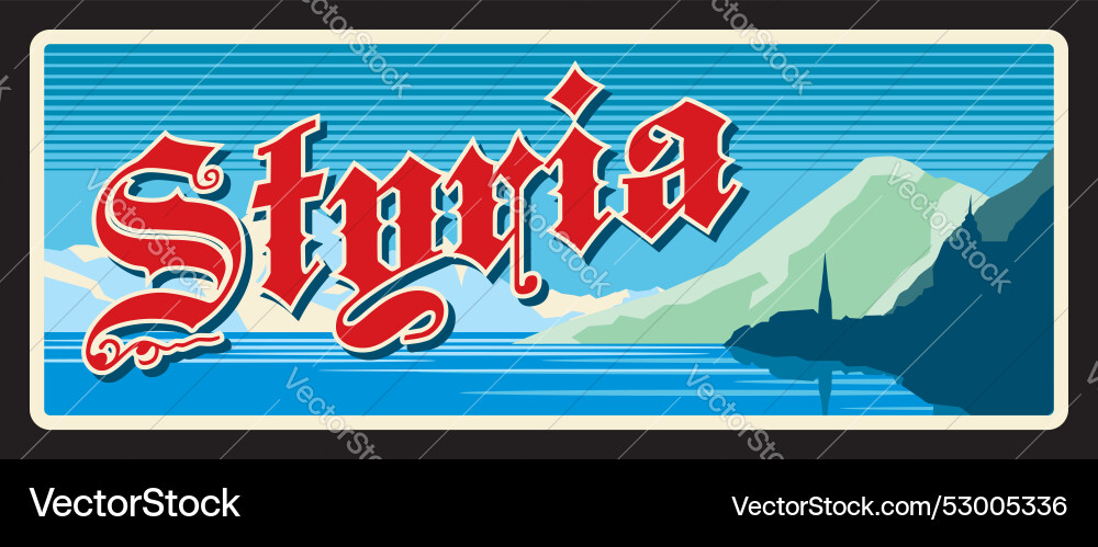 Styria austria land austrian region tin plate Vector Image