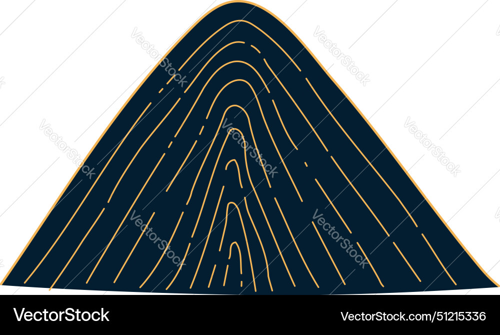 Traditional asian mountain line art hand drawn Vector Image