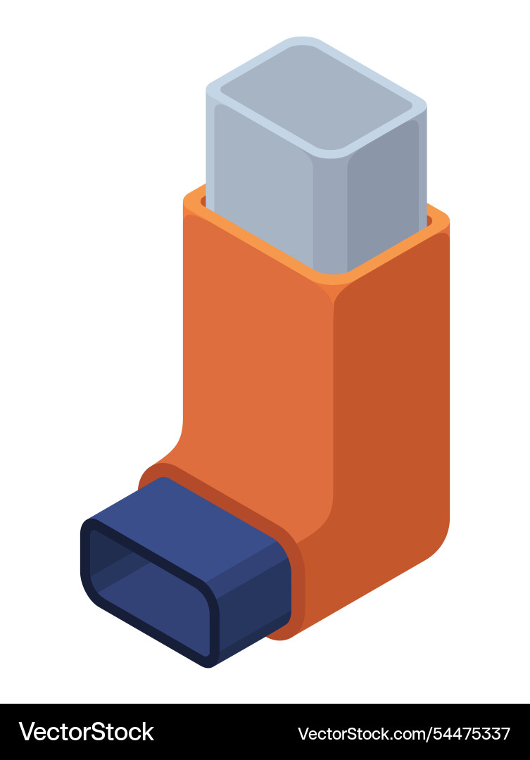 Asthma inhale isometric spray realistic Royalty Free Vector