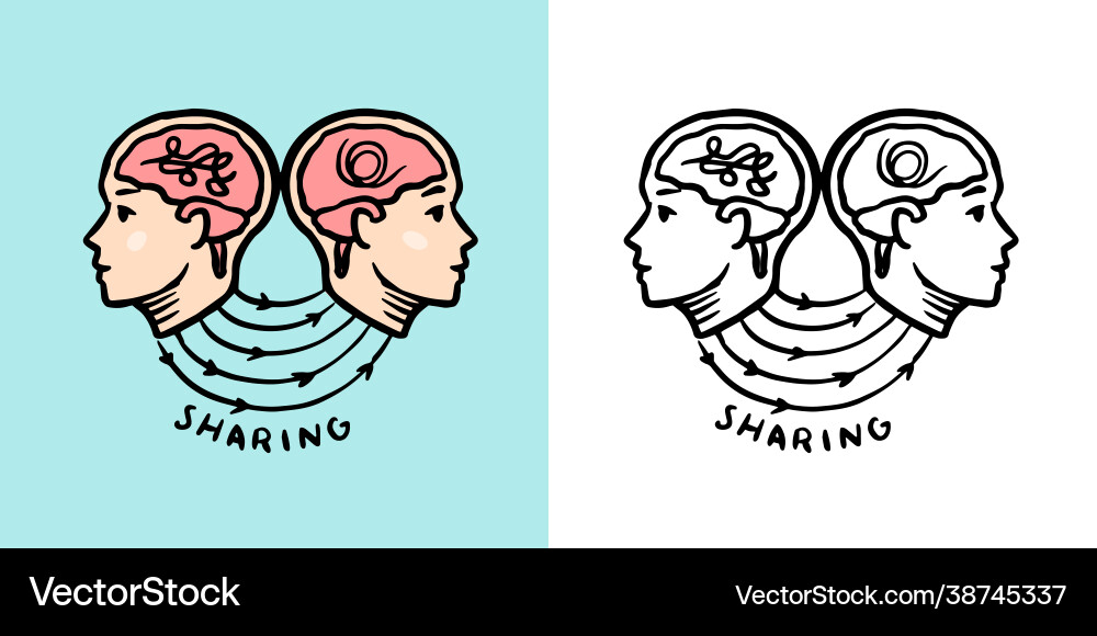Human psychology sharing concept nervous system Vector Image