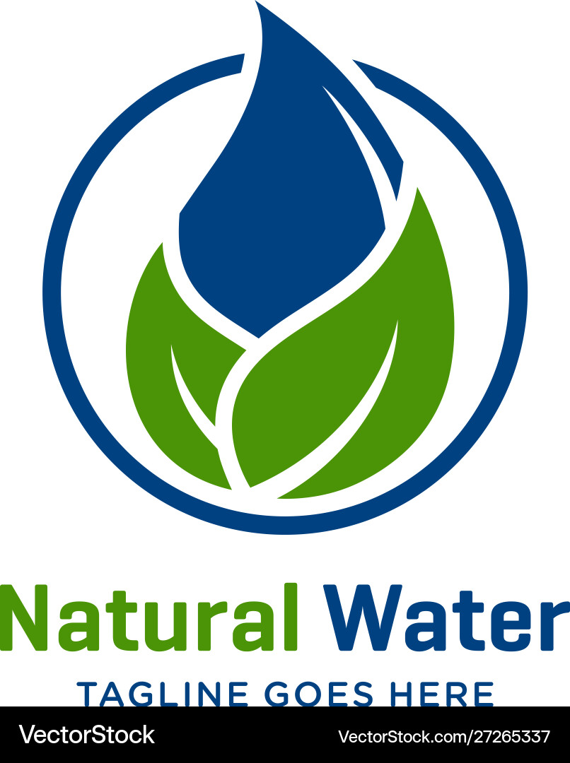 Natural water logo design Royalty Free Vector Image