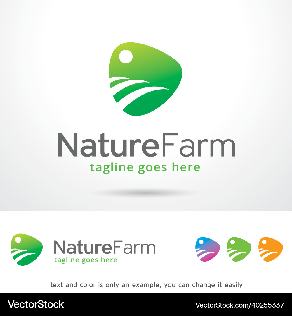 Nature farm logo template Royalty Free Vector Image