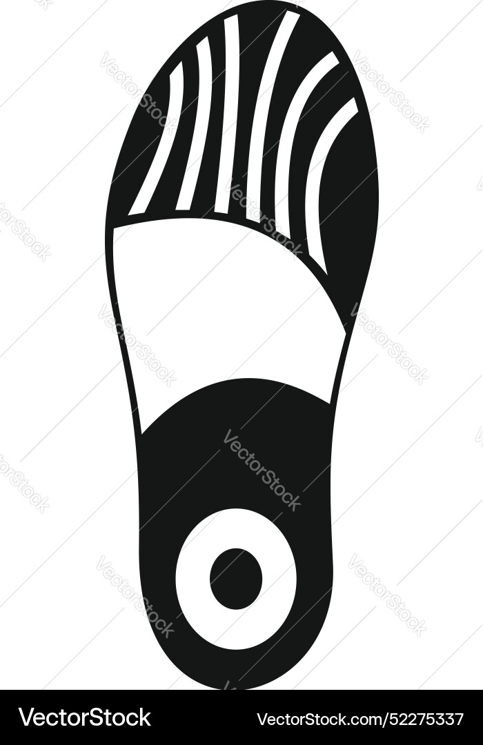 Orthopedic insole showing bottom view for arch Vector Image