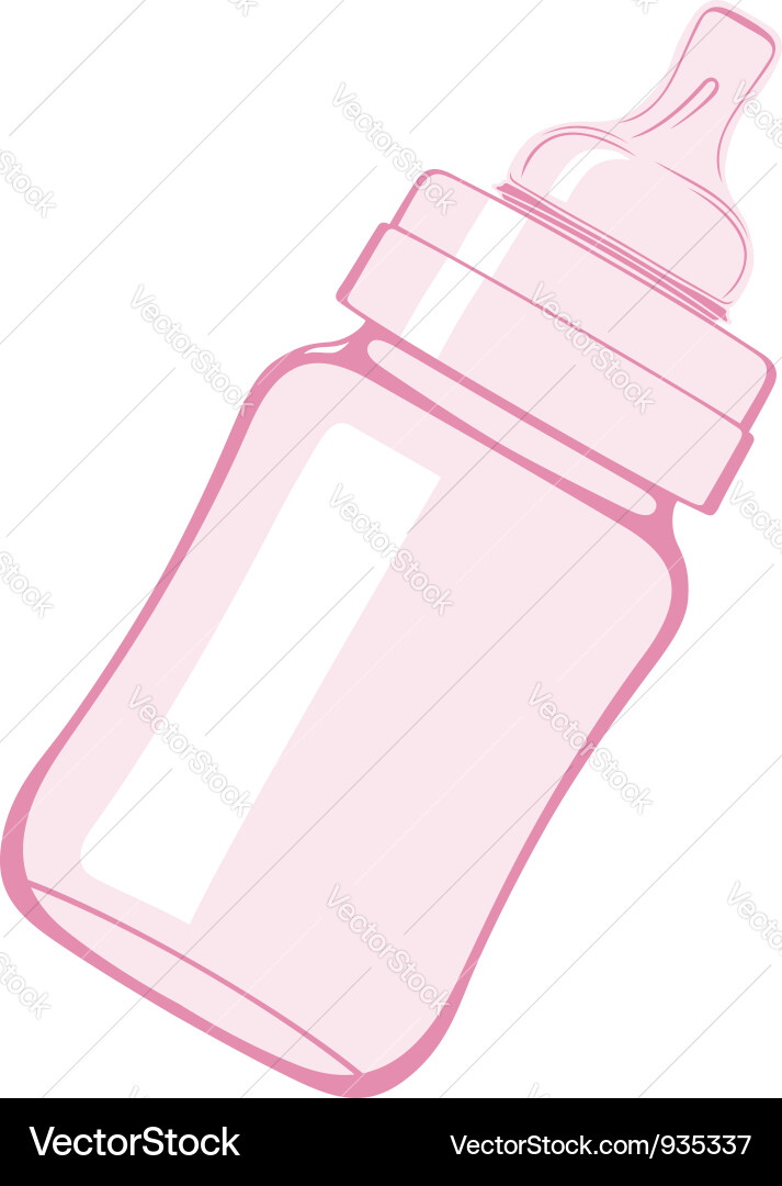 Pink Baby Bottle Royalty Free Vector Image - VectorStock