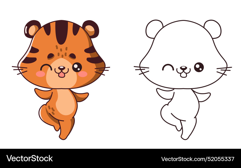Playful tiger dancing ballet character Royalty Free Vector