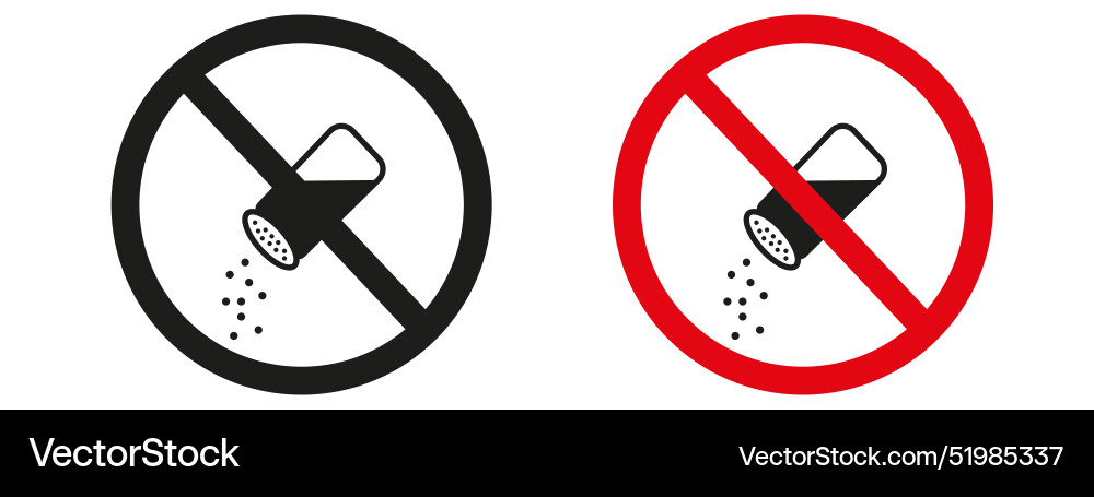 Salt usage prohibited sign safety measure for Vector Image