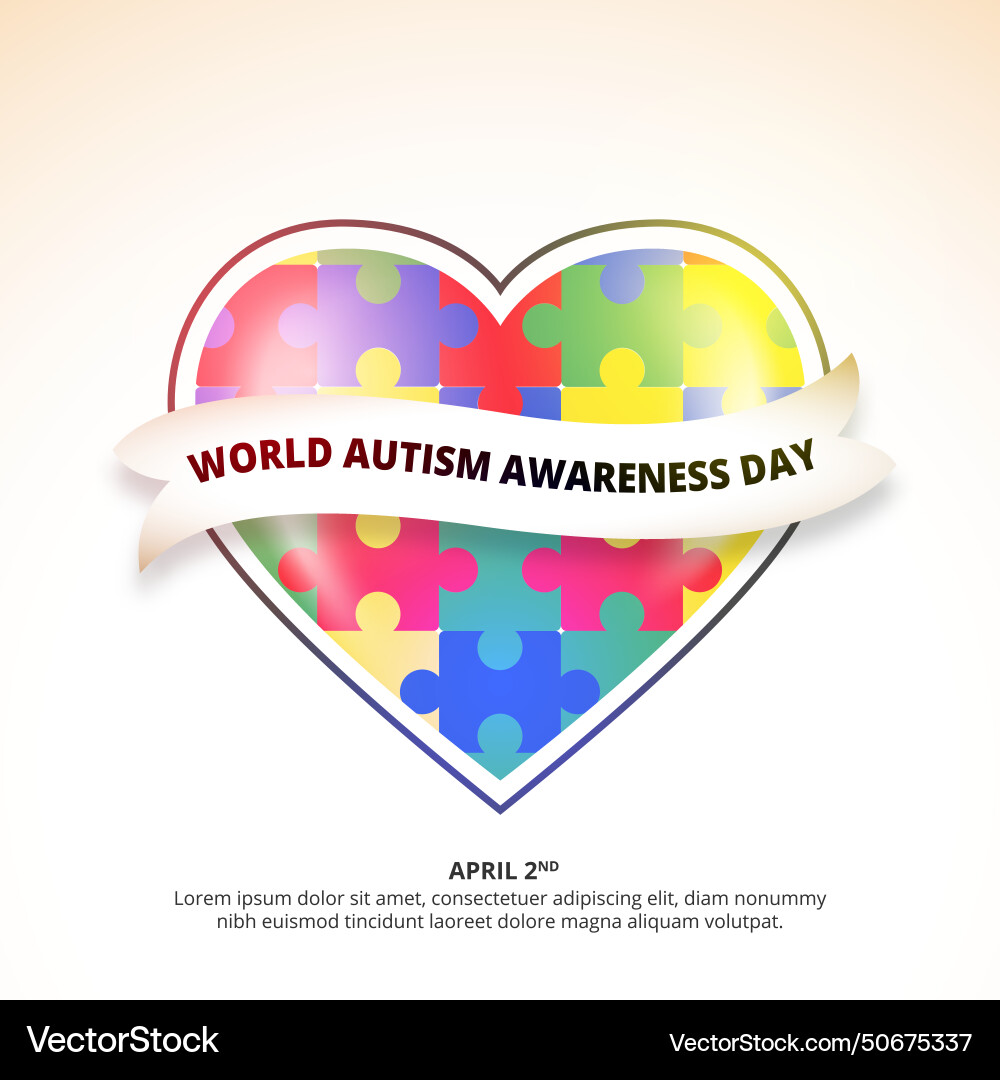 Square world autism awareness day background Vector Image