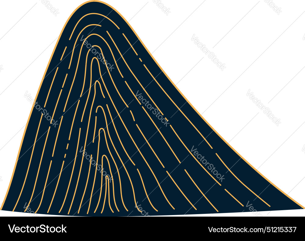Traditional asian mountain line art hand drawn Vector Image