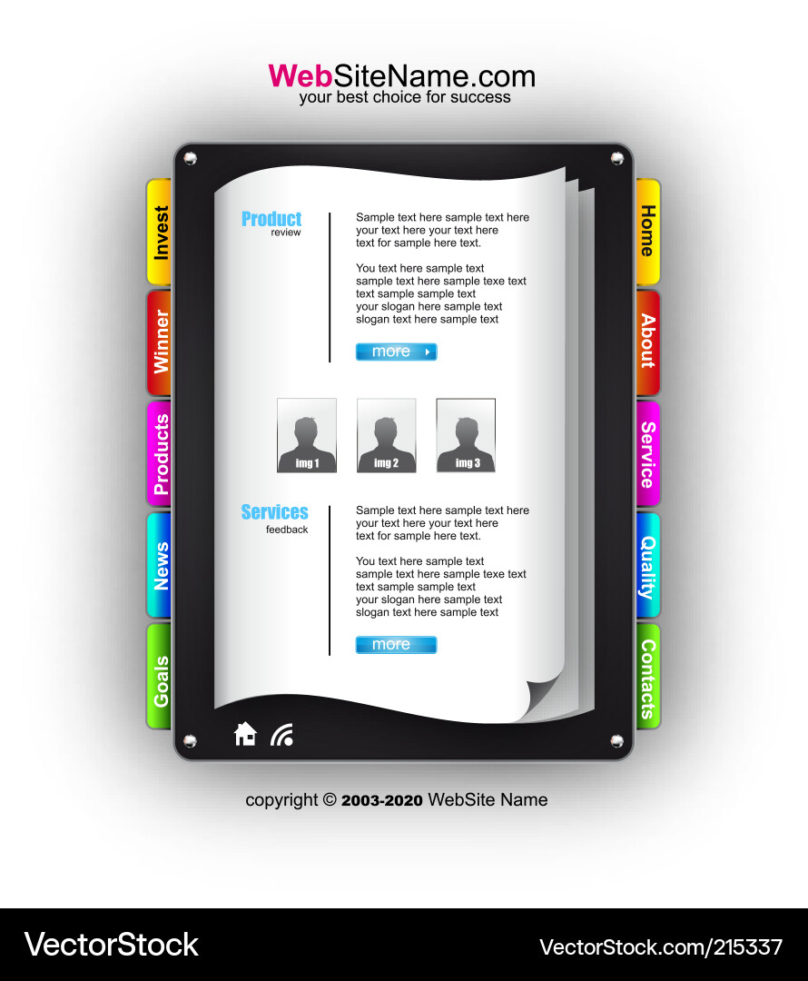 Website template Royalty Free Vector Image - VectorStock