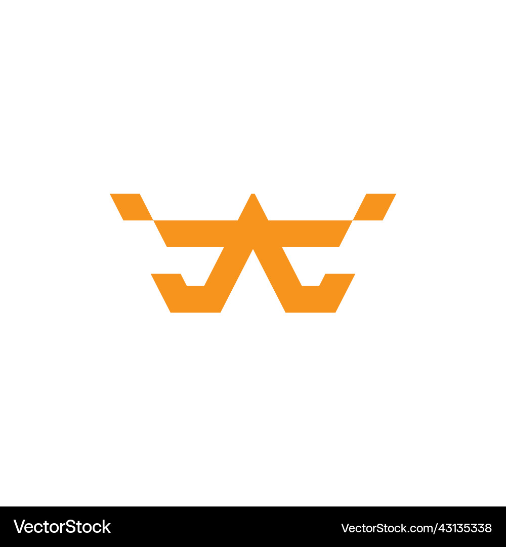 Abstract letter wc simple geometric logo Vector Image