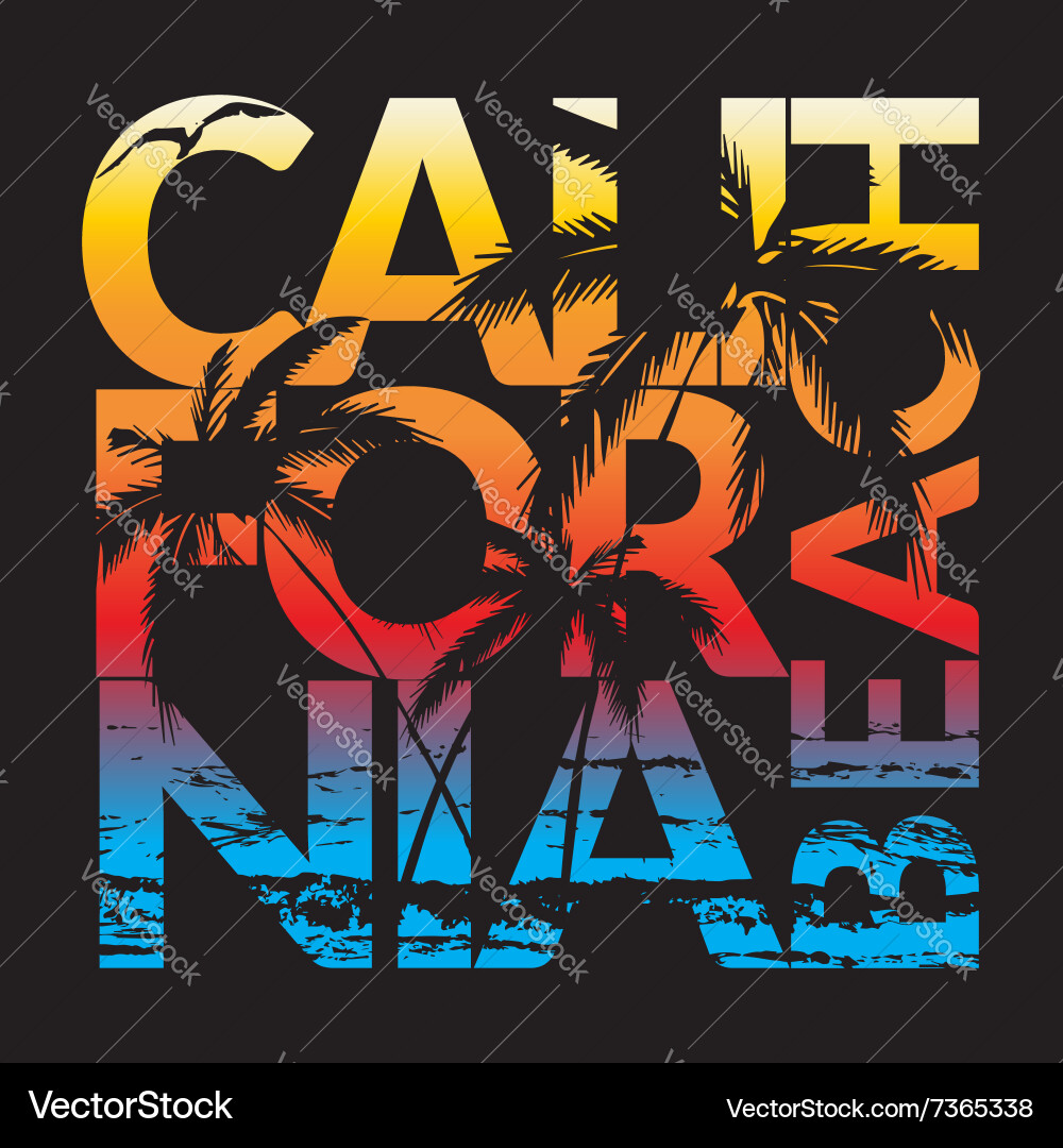 California beach design Royalty Free Vector Image