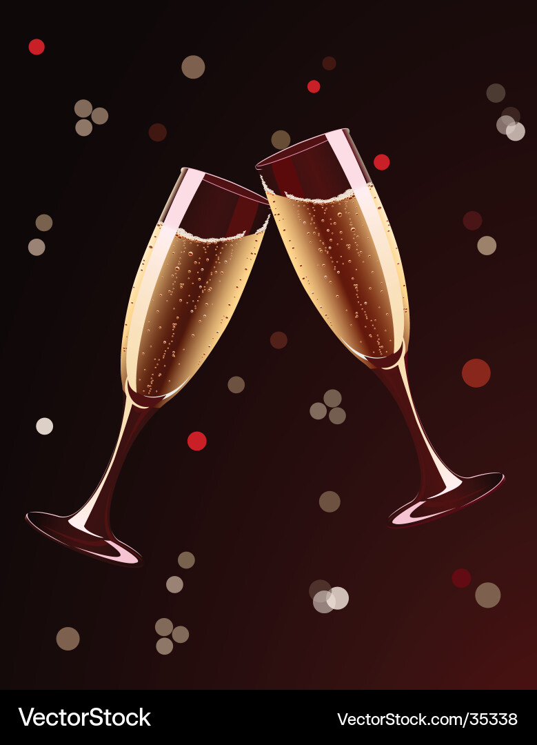 Champagne glasses Royalty Free Vector Image - VectorStock